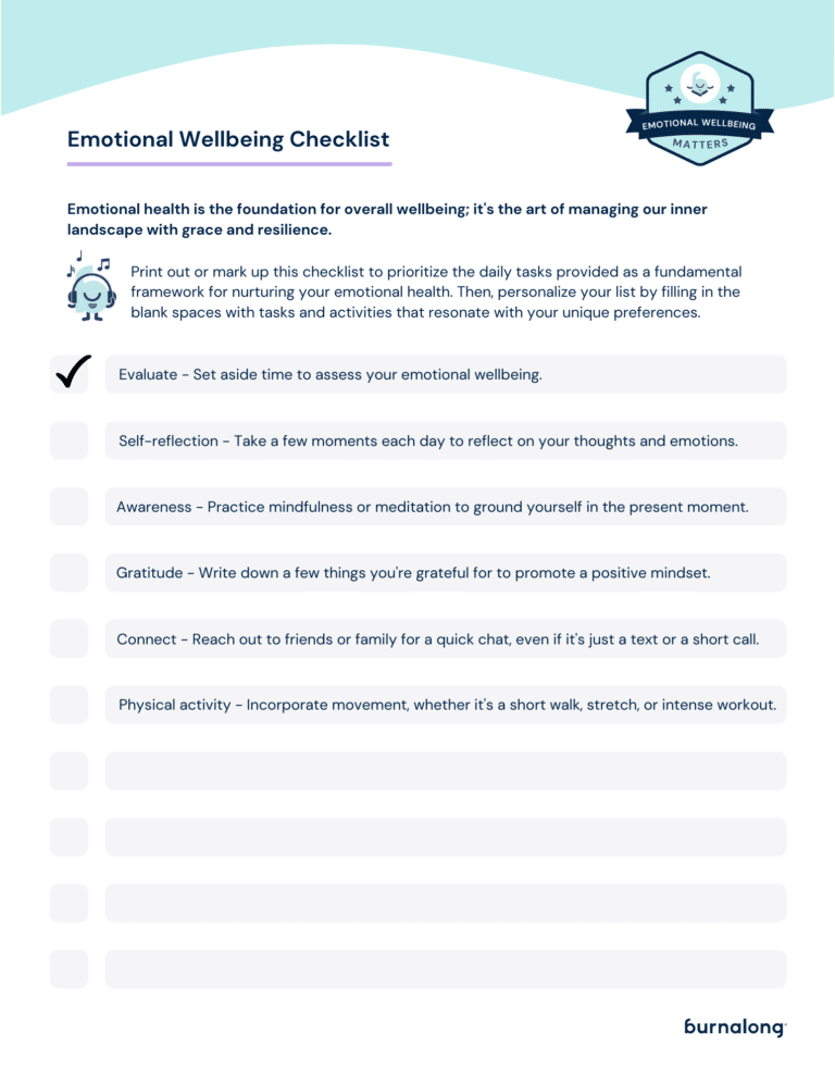Emotional Wellbeing Toolkit | Burnalong